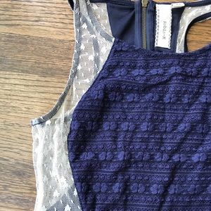 Robin K | Dresses | Robink Navy Skater Dress With Lace | Poshmark